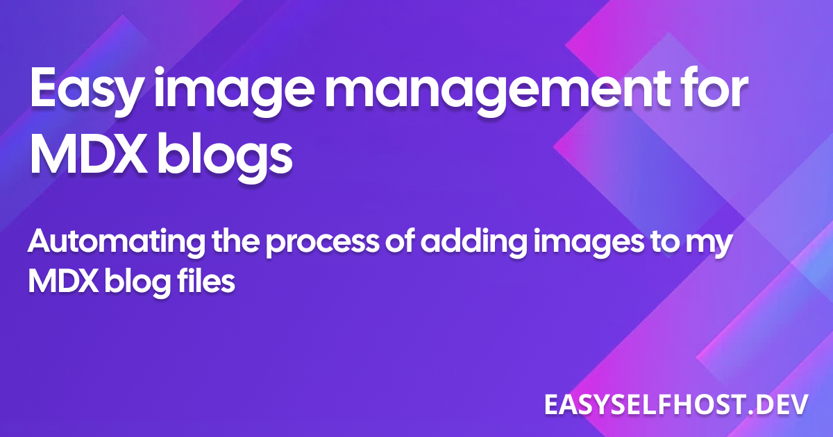 Easy image management for MDX blogs